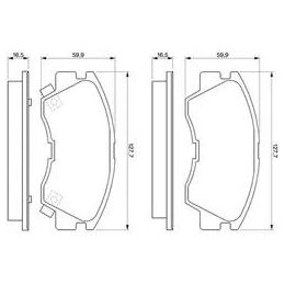 Bosch Bremsensatz-Vorderachse IJF1410SQ6 Bremsensatz, Scheibenbremse vorne rechts links bel&uuml;ftet 277mm f&uuml;r MITSUBISHI HYUNDAI MB407038 AY040MT005 MR12