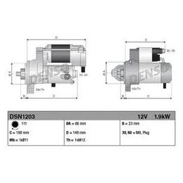 DENSO Starter DSN1203 12V f&uuml;r VW AUDI PORSCHE BENTLEY 059911024Q 057911024X 059911021G