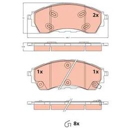 TRW Bremsbelagsatz, Scheibenbremse GDB2550 vorne rechts links mit Zubeh&ouml;r f&uuml;r FORD USA ASIA & OCEANIA JB3C2001AB JB3C2001AC EB3C2001AA