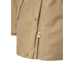 Outdoorjacke French Connection, Damen, Gr. M (40/42), beige, Web, Obermaterial: 68% Baumwolle, 32% Polyamid. Futter: 85% Polyester, 15% Baumwolle. &Auml;rmelfutter: 100% Polyester, unifarben, figurumspielend ca. Mitte Oberschenkel, mit Druckknopf, Jacken Outdoorjacke, Saumschlitz mit Druckkn&ouml;pfen auf der R&uuml;ckseite