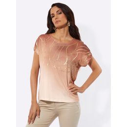 CR&Eacute;ATION L CREATION L Damen Print-Shirt "Druck-Shirt", rosa, Gr. 38, bedruckt, gemustert, mehrfarbig, 95% Viskose, 5% Elasthan, Shirts