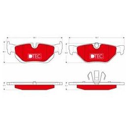 TRW Bremsbelagsatz, Scheibenbremse GDB1626DTE hinten rechts links f&uuml;r BMW 6773161 34216767150 34216773161