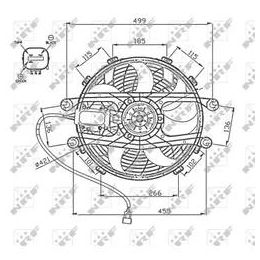 NRF L&uuml;fter, Motork&uuml;hlung 47747 12V 421mm f&uuml;r BMW 17117790897 64548386835 64546922555