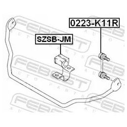 FEBEST Lagerung, Stabilisator SZSB-JM vorne rechts links 32mm f&uuml;r SUZUKI 42412-82CA0-000 42412-82CA0 42412-82A00