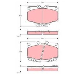TRW Bremsbelagsatz, Scheibenbremse GDB1133 vorne rechts links f&uuml;r TOYOTA 04491-60120 04491-60110 04491-60100