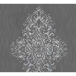 Textiltapete ARCHITECTS PAPER "Luxury wallpaper", blau, B:0,53m L:10,05m, Viskose, Vlies, Tapeten, Textil Tapete Barock Metallic Effekt Tapeten Wohnzimmer Schlafzimmer
