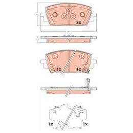 TRW Bremsbelagsatz, Scheibenbremse GDB2463 vorne rechts links mit Zubeh&ouml;r f&uuml;r HYUNDAI KIA 58101-P2A80 58101-P2A70