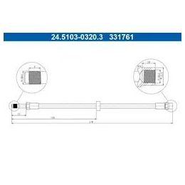 ATE Bremsschlauch 24.5103-0320.3 vorne rechts links f&uuml;r SEAT VOLVO 1L0611701A 31257705 32246085