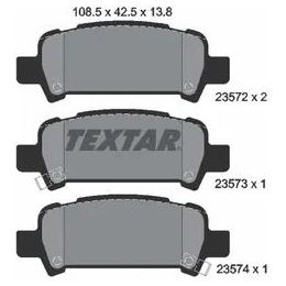 TEXTAR Bremsbelagsatz, Scheibenbremse 2357202 hinten rechts links f&uuml;r MITSUBISHI SAAB SUBARU 32006220 4605A644 26696FA030