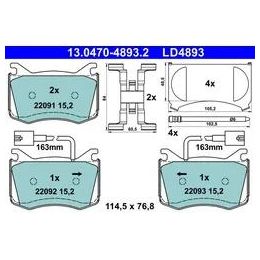 ATE Bremsbelagsatz, Scheibenbremse Ceramic 13.0470-4893.2 vorne rechts links mit Zubeh&ouml;r f&uuml;r FIAT 77367676