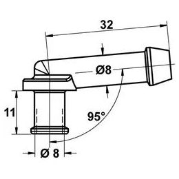 ATE Anschlussstutzen, Schlauchleitung 03.3390-0055.1 &Oslash;8,0mm 8,0mm f&uuml;r VAUXHALL MERCEDES-BENZ OPEL VAG A0004310835 0004310835 311611153A