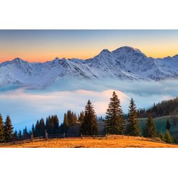 Fototapete papermoon "ALPENLANDSCHAFT", bunt, B:3,5m L:2,6m, Vlies, Tapeten