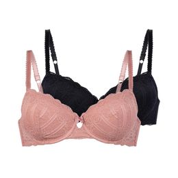 B&uuml;gel-BH Dorina "Celine", Damen, Gr. 95, Cup F, lila, ink, Microtouch, Obermaterial: 80% Polyamid, 20% Elasthan, BHs B&uuml;gel-BH, Mikrofaser-R&uuml;ckenfl&uuml;gel mit Power-Mesh