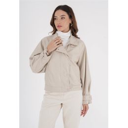 FRESHLIONS Damen Outdoorjacke "Mina", beige, Gr. M, unifarben, 100% Polyester, Jacken, mit Riegeln an den &Auml;rmeln