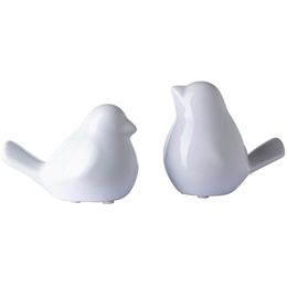 Dekofigur Fink "BIRDY", wei&szlig;, B:8cm H:12cm T:10cm, Keramik, Dekofiguren