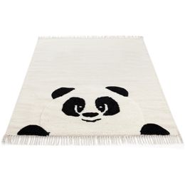 Kinderteppich CarpetFine "Panda", creme, B:140cm H:0,6mm L:200cm, Obermaterial: 100% Wolle, Teppiche, Kinderteppich