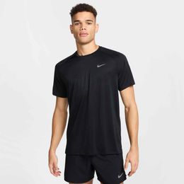 Laufshirt Nike "M NK DFADV STRIDE SS TOP", Herren, Gr. S, schwarz, reflect, Obermaterial: 100% Polyester, normal, Rundhals, Shirts Laufshirt, sportliche Passform, Kurzarm, f&uuml;r Lauftraining, atmungsaktiv