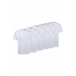Herren T-Shirt "sechs St&uuml;ck in unterschiedlicher Farbkomination", wei&szlig;, Basic, Gr. L, Fruit of the Loom, unifarben, Single Jersey, Obermaterial: 100%