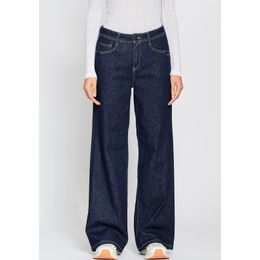 Gang Damen Weite Jeans "94AMELIE WIDE", blau, Gr. 32, Denim/Jeans, Obermaterial: 93% Baumwolle, 5% Elastomultiester, 2% Elasthan, Jeans