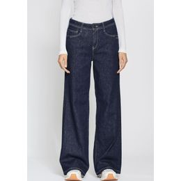 Gang Damen Weite Jeans "94AMELIE WIDE", blau, Gr. 28, Denim/Jeans, Obermaterial: 93% Baumwolle, 5% Elastomultiester, 2% Elasthan, Jeans