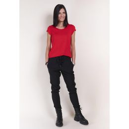 Seidel Moden Damen T-Shirt, rot, Gr. 40, unifarben, Jersey, Obermaterial: 96% Viskose, 4% Elasthan, Shirts, mit Kappen&auml;rmel, MADE IN GERMANY