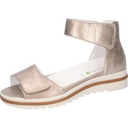 Waldl&auml;ufer Sandale WALDL&Auml;UFER "HAKURA", Damen, Gr. 6 (39), gold (goldfarben), Nappaleder, metallic, Schuhe Sandale, Sommerschuh, Sandalette, Keilabsatz, in Komfortweite H (= sehr weit)
