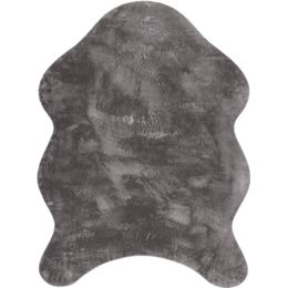 Fellteppich Paco Home "Pelt 640", grau (anthrazit), B:80cm H:16mm L:120cm, Polyester, Teppiche, Fellteppich, Kunstfell, Uni Farben, sehr weicher Flor