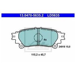 ATE Bremsensatz-Hinterachse Standard Disc / Ceramic IJZJSGLEH8 Bremsensatz, Scheibenbremse hinten rechts links bel&uuml;ftet 309mm f&uuml;r LEXUS TOYOTA 04466-4
