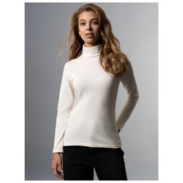TRIGEMA Damen Rollkragenshirt "TRIGEMA Rollkragenshirt", beige, Basic, Gr. M, Feinstrick, 95% Baumwolle, 5% Elastan, Shirts