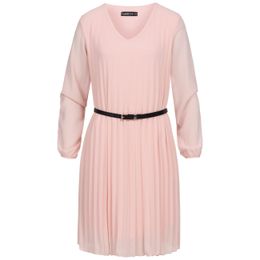 Shirtkleid CLOUD 5IVE "CLOUD 5IVE Cloud 5ive Pleated Dress with belt", Damen, Gr. XL, US-Gr&ouml;&szlig;en, rose, 100% Polyester, unifarben, normal, Kleider Shirtkleid