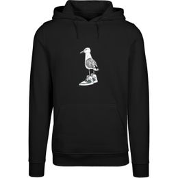 Kapuzenpullover MisterTee "MisterTee Herren Seagull Sneakers Hoody", Herren, Gr. M, schwarz, 65% Baumwolle, 35% Polyester, mehrfarbig, loose fit, ohne Ausschnitt, Pullover Kapuzenpullover