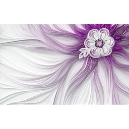 Fototapete papermoon "Muster mit Blumen lila", bunt, B:5m L:2,8m, Vlies, Tapeten