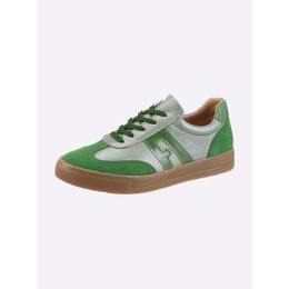Heine Damen Sneaker, Gr&uuml;n, Gr. 36, Sneakers & Schn&uuml;rer, Material: Rindsleder
