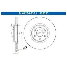 ATE Bremsscheibe 24.0128-0333.1 vorne rechts links bel&uuml;ftet 320mm f&uuml;r RENAULT MERCEDES-BENZ NISSAN 40206-5XA0A 402065XA0A 4704210200