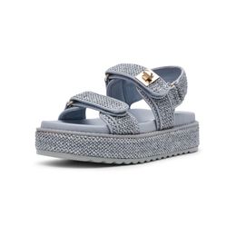 Plateausandaletten Steve Madden "Steve Madden Sandalen Textil", Damen, Gr. 39, blau, Textil, Schuhe