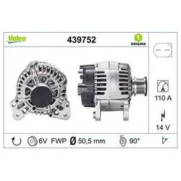 Valeo Generator NEW ORIGINAL PART 439752 14V 110A f&uuml;r VW AUDI MERCEDES-BENZ 06F903023L 03L903024A HVW0009060600