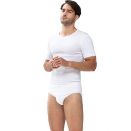 T-Shirt Mey "Noblesse", Herren, Gr. L, wei&szlig;, Feinripp, Obermaterial: 100% Baumwolle, unifarben, k&ouml;rpernah h&uuml;ftbedeckend, Rundhals, Shirts T-Shirt, Ohne auftragende Seitenn&auml;hte, Topseller