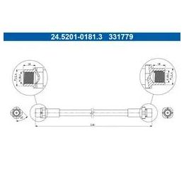 ATE Bremsschlauch 24.5201-0181.3 hinten rechts links f&uuml;r BMW 34306798523 34306762838 34306789433