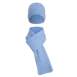 Strickm&uuml;tze FELIX HARDY "Set aus Schal und M&uuml;tze", Damen, blau, 80% Polyacryl, 13% Polyester, 7% Elasthan, M&uuml;tzen Strickm&uuml;tze