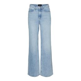 V&eacute;ro Moda VERO MODA Damen Weite Jeans "VMTESSA HR WIDE JEANS RA339 GA NOOS", blau, Gr. 30, unifarben, Denim/Jeans, Obermaterial: 99% Baumwolle, 1% Elasthan,