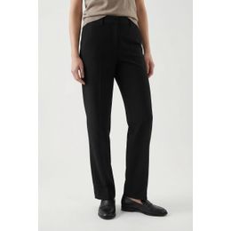 Stoffhose s.Oliver, Damen, Gr. 36, N-Gr, schwarz, Web, Obermaterial: 74% Polyester, 22% Viskose, 4% Elasthan. Futter: 100% Polyester, unifarben, lang, Hosen Stoffhose, mit Bundfalte