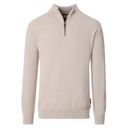 Troyer Casamoda "Casamoda Stricktroyer uni", Herren, Gr. XL, wei&szlig;beige, 100% Baumwolle, Pullover Troyer