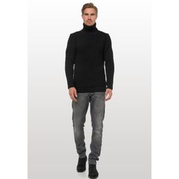 Rusty Neal Herren Rollkragenpullover, schwarz, Gr. M, unifarben, 70% Polyacryl, 30% Baumwolle, Pullover, im angesagten Design