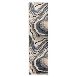 Teppich Kayoom "Firenze 486", blau, B:80cm H:22mm L:300cm, Polypropylen, Teppiche, Teppich, Kurzflor, Modernes Muster, Fu&szlig;bodenheizungsgeeignet, Wohnzimmer