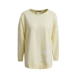 Smith & Soul Sweater SMITH & SOUL, Damen, Gr. L, butter, Sweatware, Material: 70% Baumwolle, 30% Polyester, bedruckt, oversize lang, Rundhals, eingesetzt Rippb&uuml;ndchen, Sweatshirts Sweater, mit Seitenschlitze