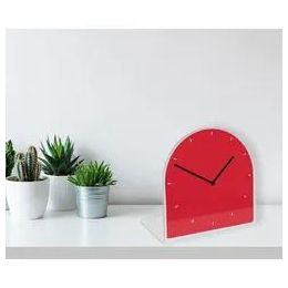 Tischuhr queence "Helene", rot, Tischuhren, Tisch, Uhr, modern, ger&auml;uschlos