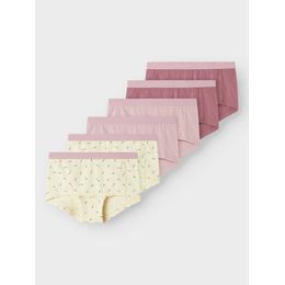 Hipster name it "NKFHIPSTER 6P BUTTERCREAM FLORAL NOOS", M&auml;dchen, Gr. 158 (164), 6 Stk., beige (buttercream), Jersey, Obermaterial: 95% Baumwolle, 5% Elasthan, bedruckt, unifarben, eng, Unterhosen