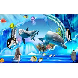 Fototapete papermoon "Unterwasserwelt", bunt, B:4,5m L:2,8m, Vlies, Tapeten