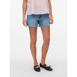 V&eacute;ro Moda Jeansshorts VERO MODA "VMTESS MR SHORT DNM SHORTS MIX GA NOOS", Damen, Gr. M (38), N-Gr, blau (medium blau denim detail:ra3013), Denim/Jeans, Obermaterial: 99% Baumwolle, 1% Elasthan, kurz, Jeans Jeansshorts, Baumwollmischung, regular fit
