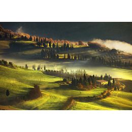 Fototapete papermoon "LANDSCHAFT-HERBST NATUR B&Auml;UME WALD BERGE GEBIRGE ALPEN", bunt, B:5m L:2,8m, Vlies, Tapeten